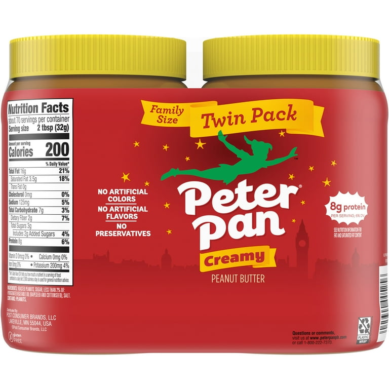 Peter Pan Peanut Butter Nutrition Label