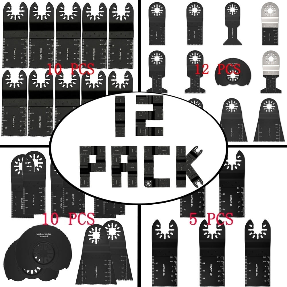 5/10/12Pcs Oscillating Multi Tool Saw Blade Wood Cutting Saw Blades Kit ...