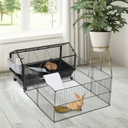 Large Stackable Pet Cage with Accessories: Feeder, Water Bottle for ...
