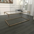 DecMode 46" x 19" Gold Metal Coffee Table with Clear Glass Top and ...