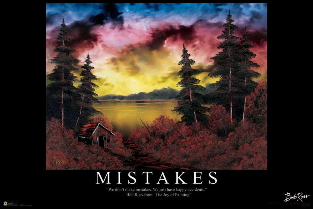 Poster - Studio B - Bob Ross - Mistakes 36x24" Wall Art p3114 | Walmart ...