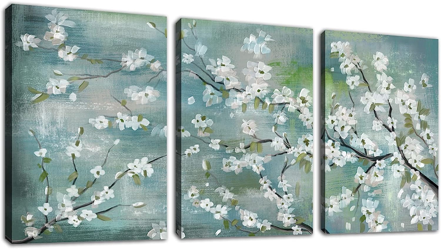 Flowers Canvas Wall Art Wildflowers Canvas Pictures Abstract White ...