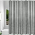 Gray Checkered Waterproof Shower Curtain 180x200cm Polyester Fabric ...
