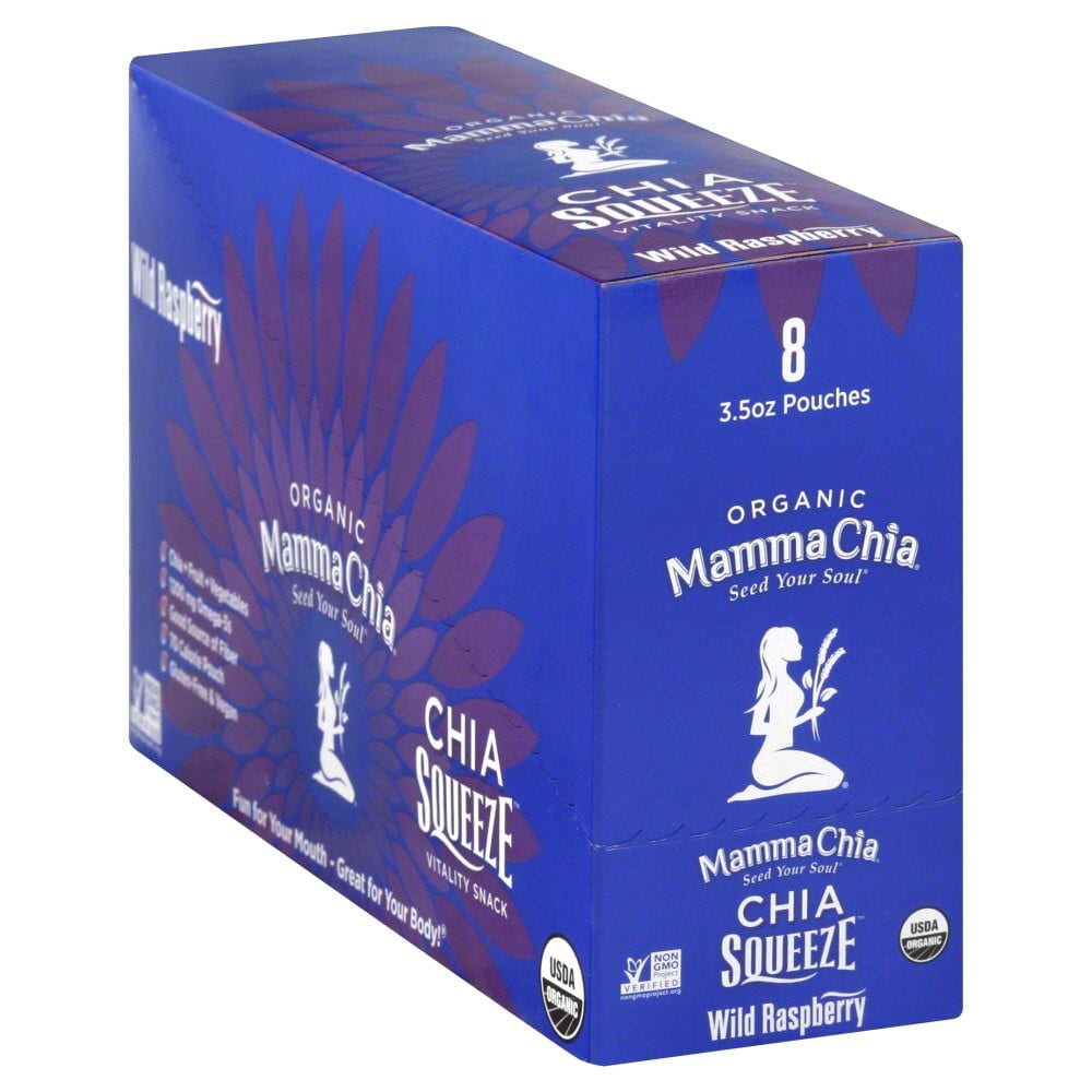Mamma Chia Squeeze Organic Vitality Snack, Wild Raspberry, 3.5oz ...