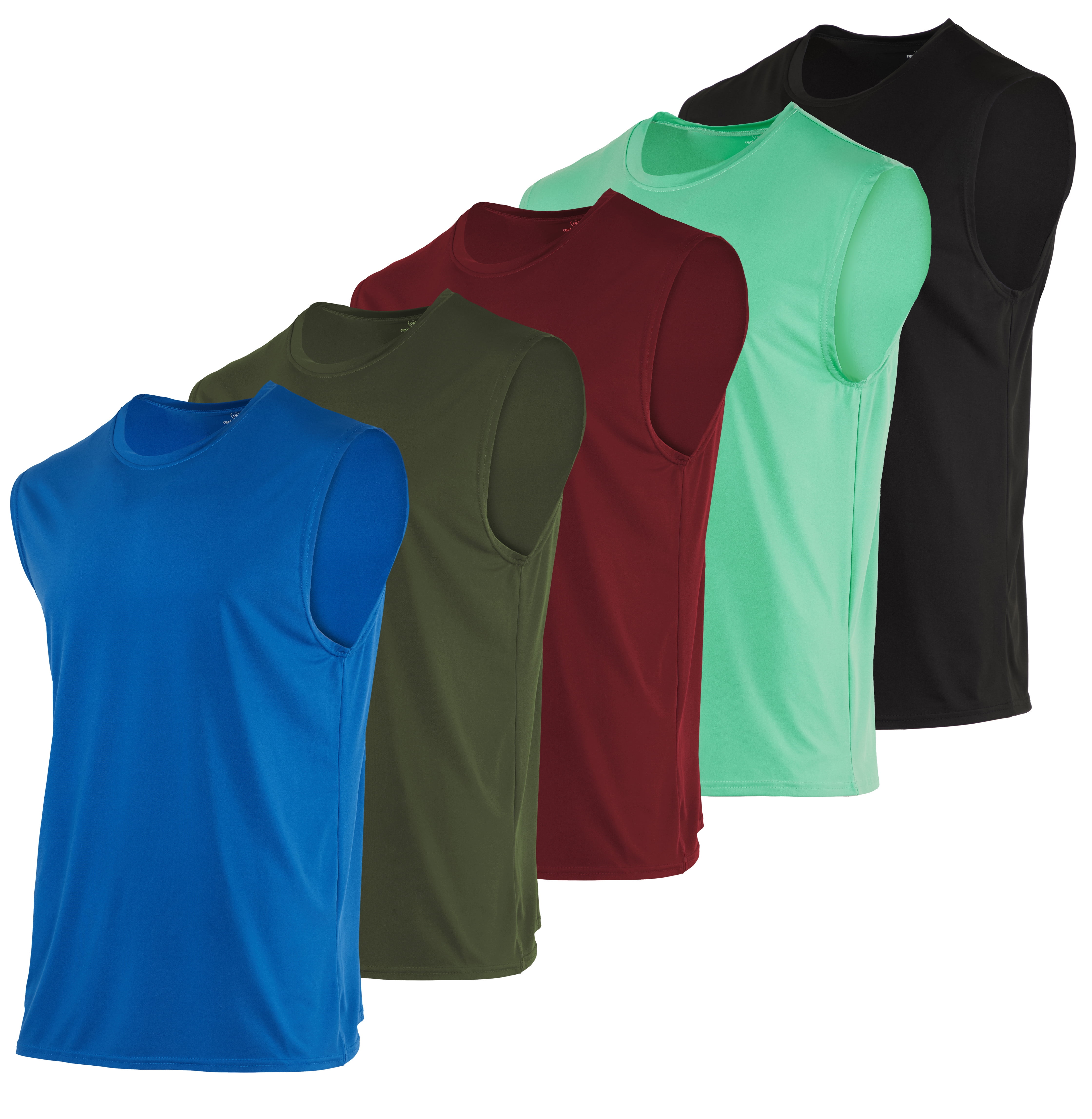3 & 5 Pack: Men's Dry-Fit Active Athletic Tech Tank Top - Regular and ...