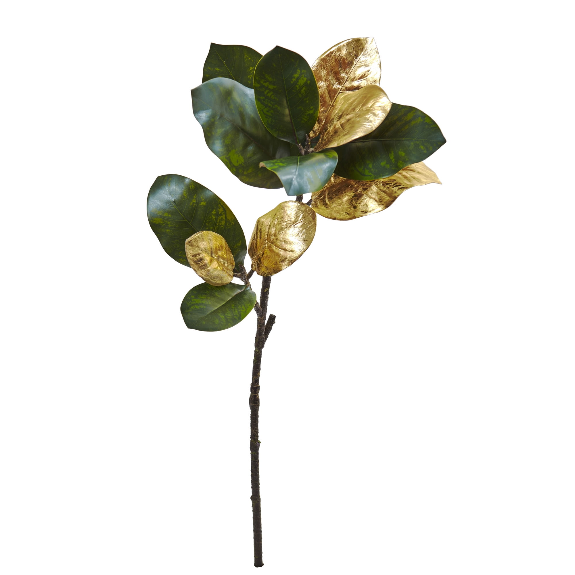 Nearly Natural 32” Golden Magnolia Leaf Artificial Stem (Set of 3 ...