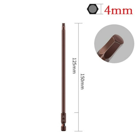 150Mm H1.5-H6 Alloy Steel Magnetic Hex Head Screwdriver Bits Screw ...