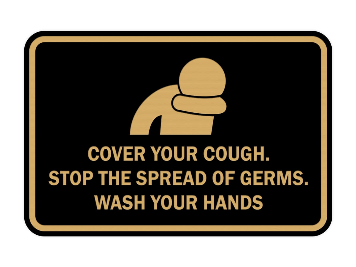 Classic Framed Cover Your Cough Stop the Spread Of Germs Wash Your ...