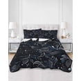 Black Leaves Quilts Bedding Set Queen Size Abstract Art White Dots ...