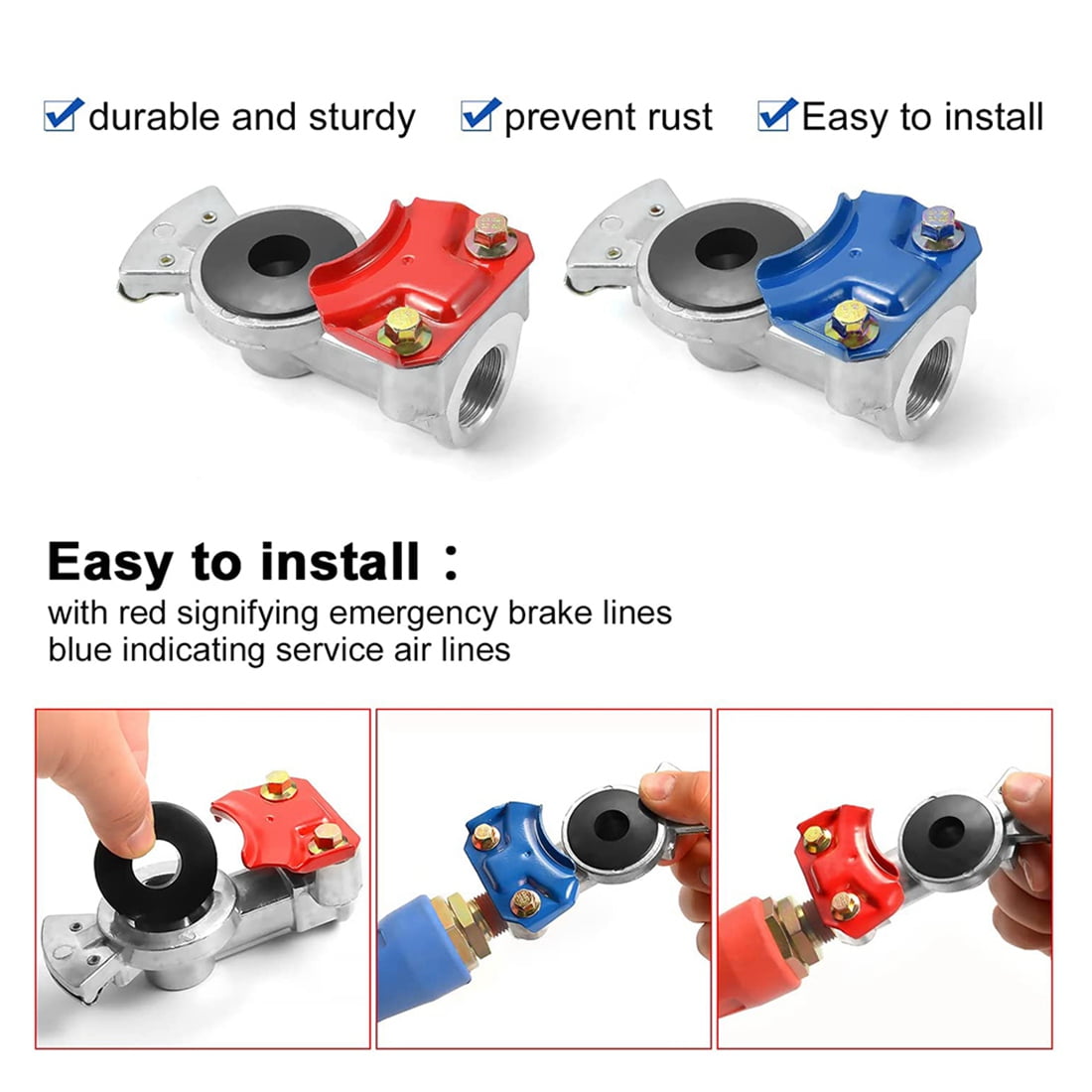 Glad Hand Glad Hand with Seals Set Emergency Glad Hands for Semi Trucks ...