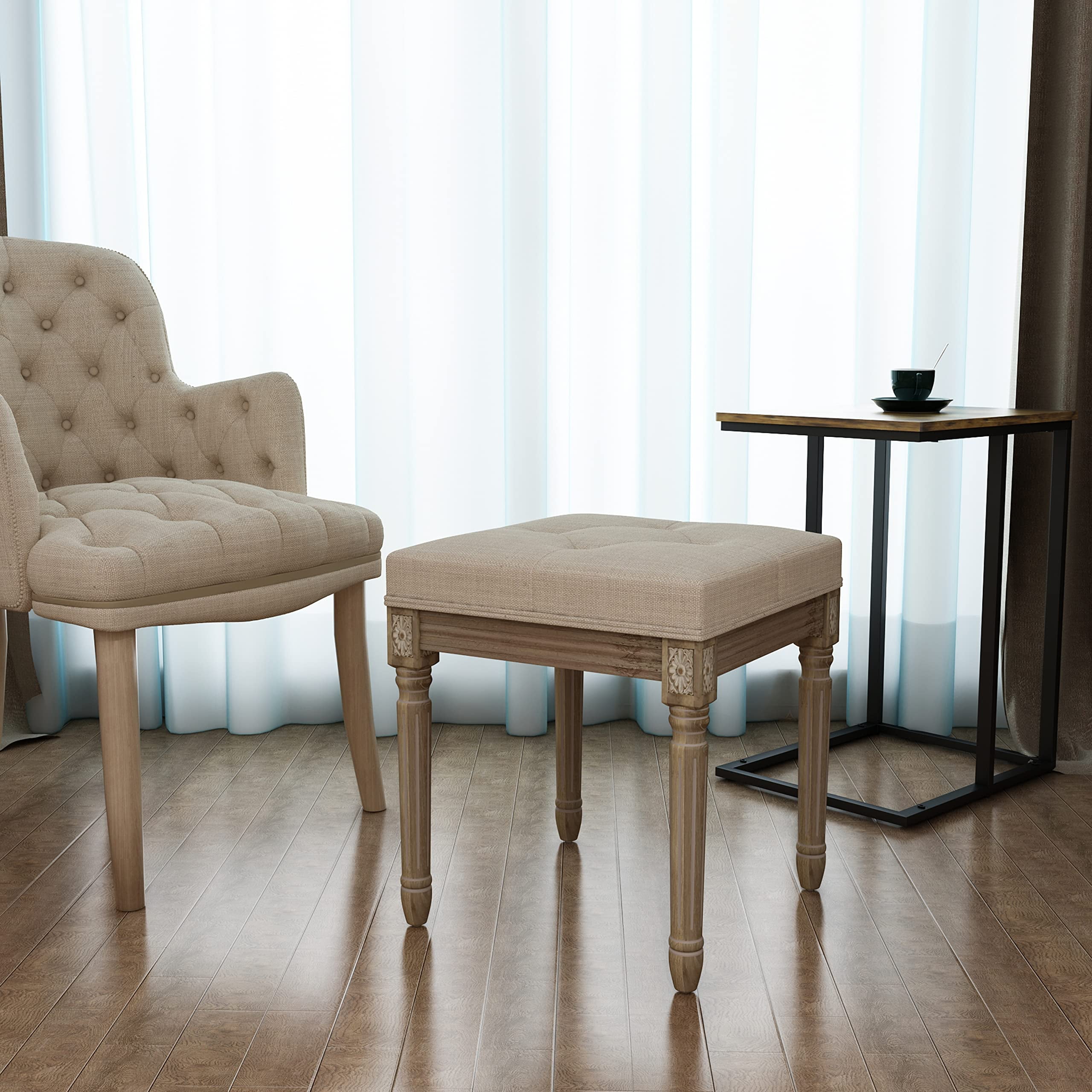 Yusong Vanity Stool Upholstered Bench Seat for Makeup Room, Vintage ...