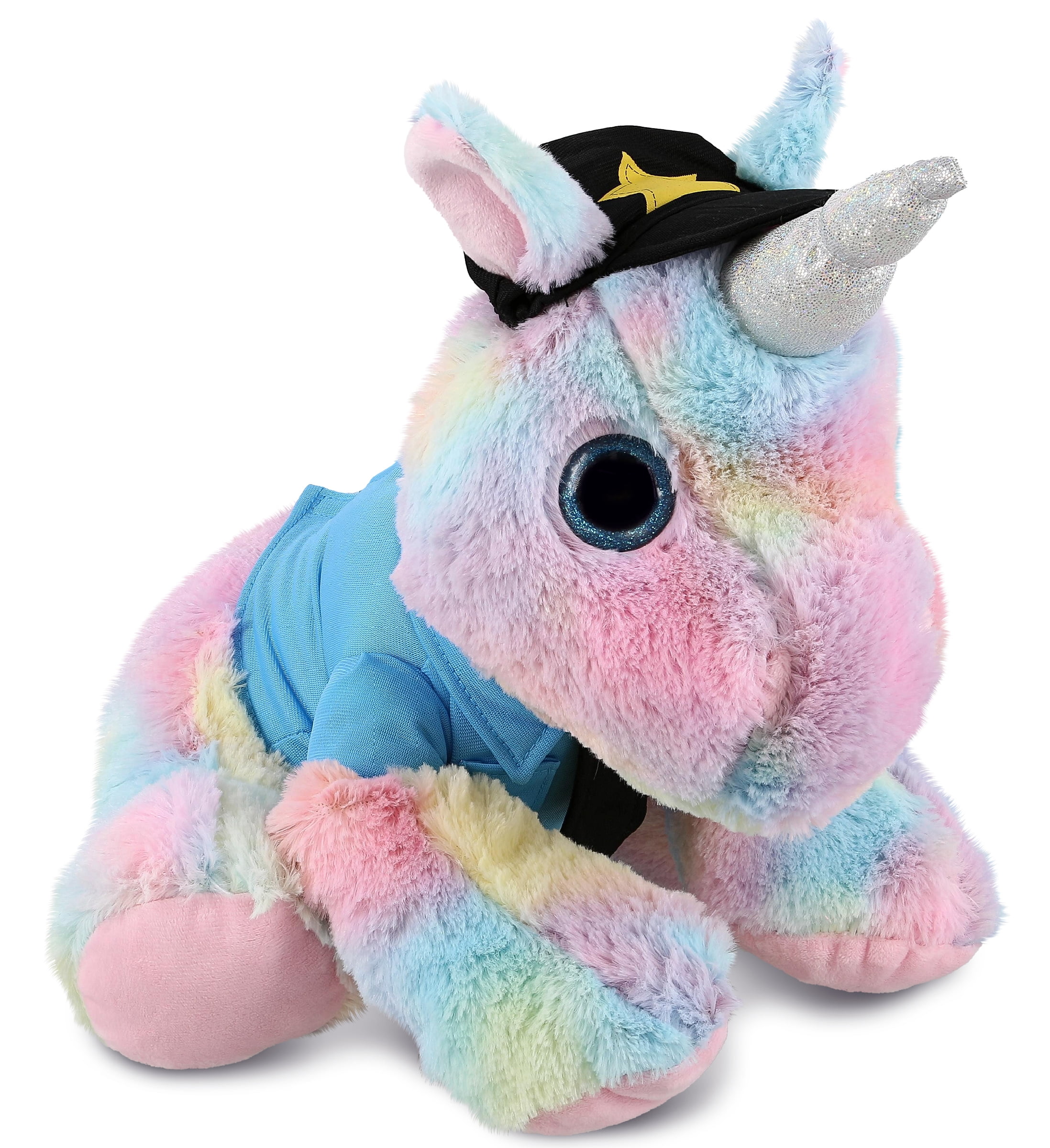 DolliBu Floppy Rainbow Unicorn Police Officer Plush Toy - Super Soft ...