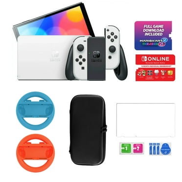 Nintendo Switch OLED White Game Console Set with Mario Rabbids Kingdom ...