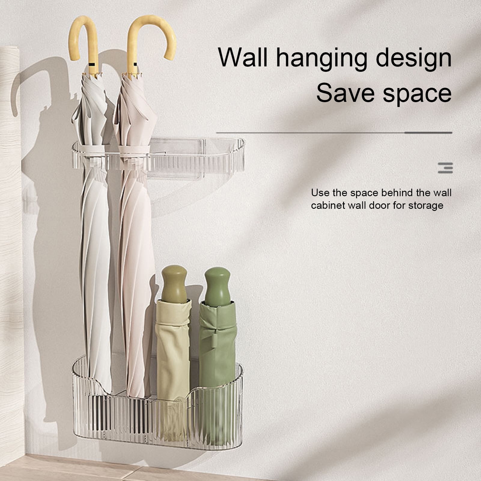 Hesroicy Wall-mounted Umbrella Rack - Punch-Free Installation, Strong ...
