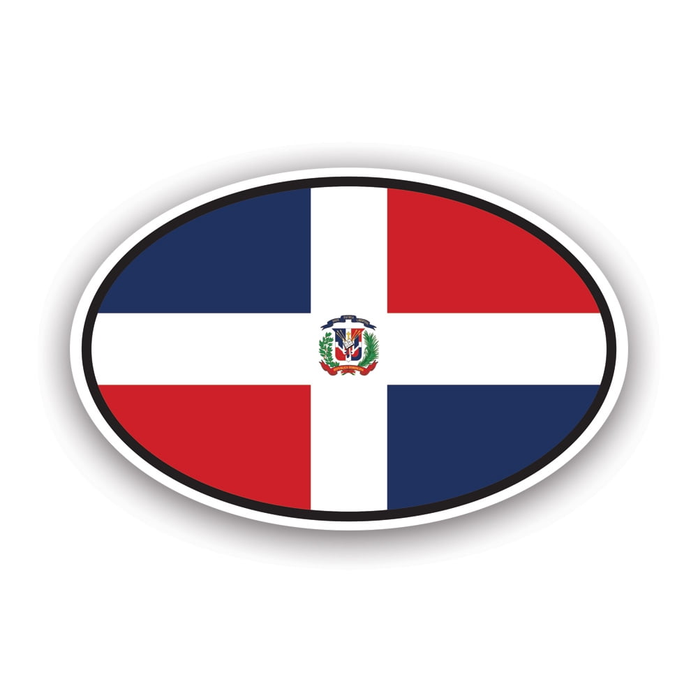 Dominican Republic Oval Sticker Decal - Self Adhesive Vinyl ...