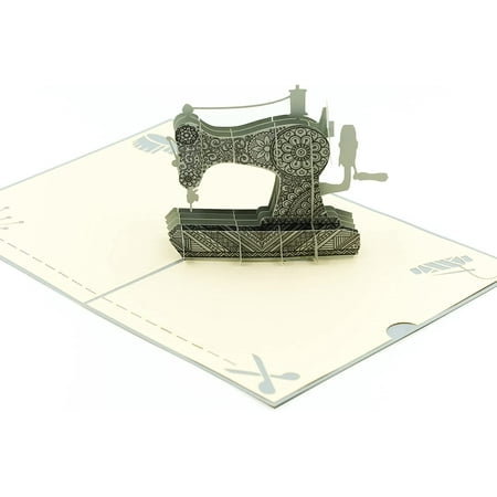 Vintage Sewing Machine Pop Up Card, Blank Sewing Machine Birthday Card ...