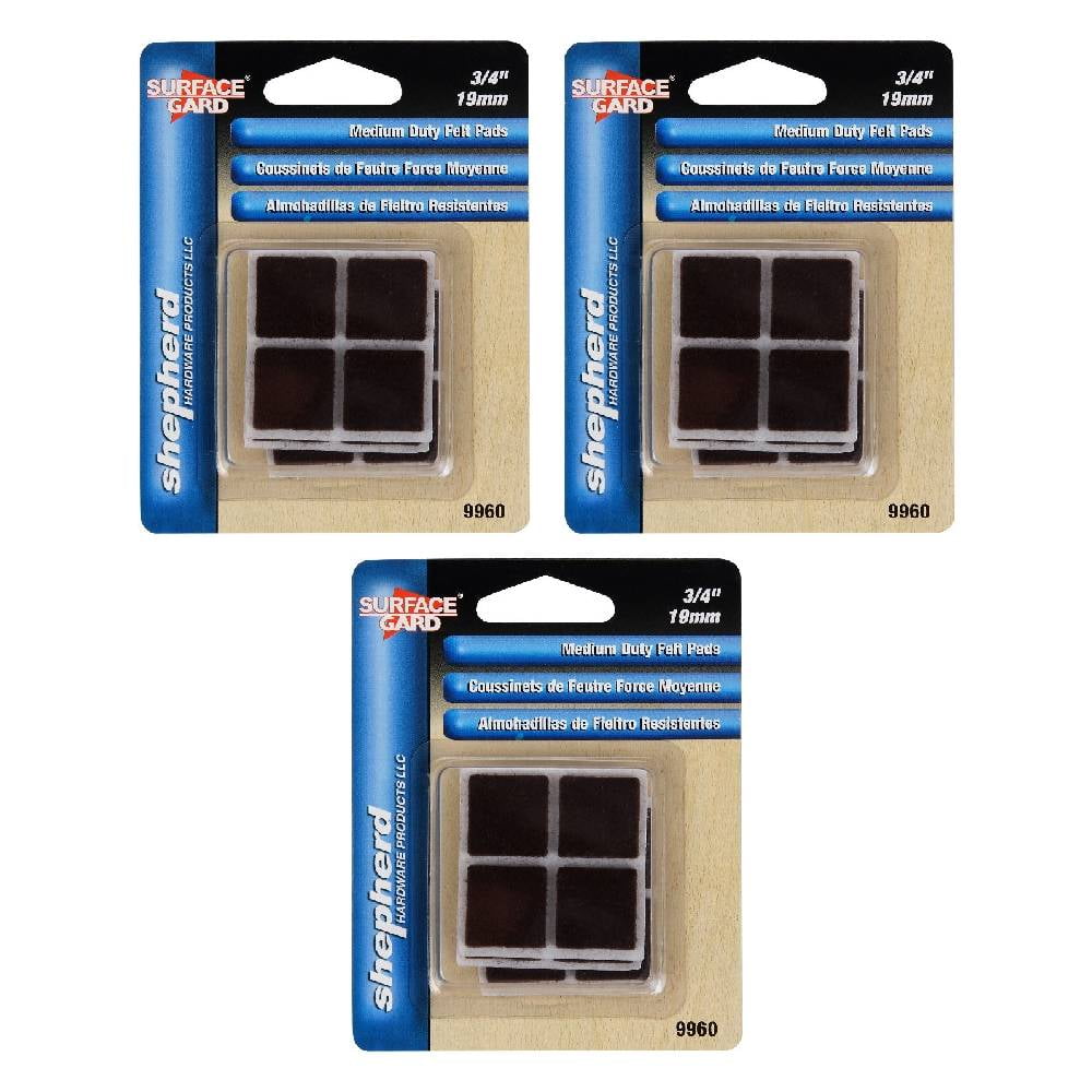 Shepherd Hardware Surface Gard Square Felt Pads 3/4 in Adhesive Medium ...
