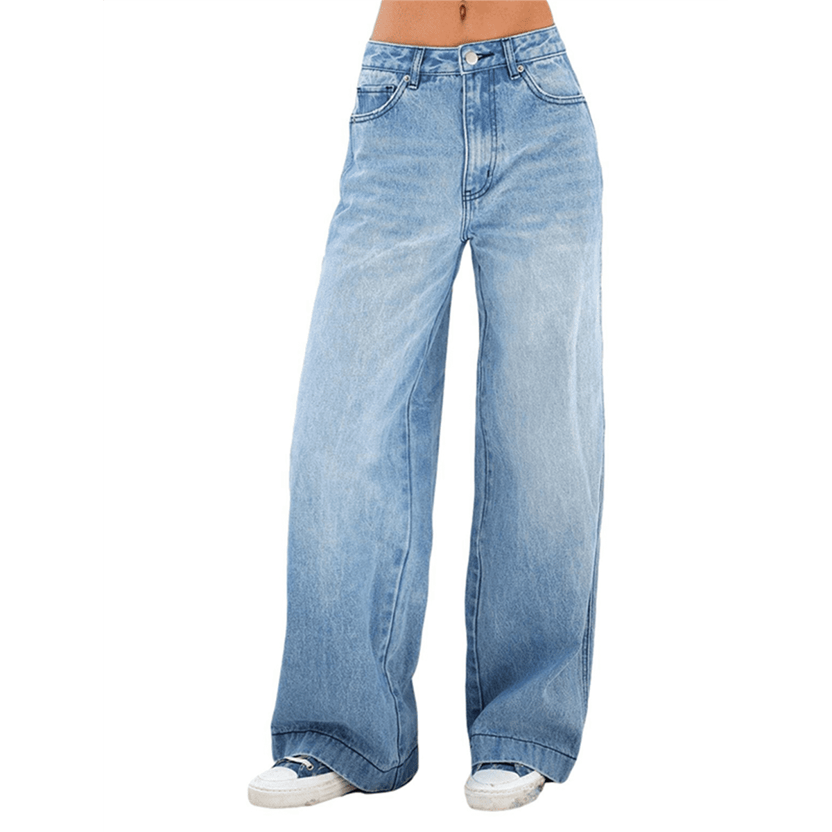 Click here for Unbranded Womens Wide Leg Boyfriend Jeans Straight... prices