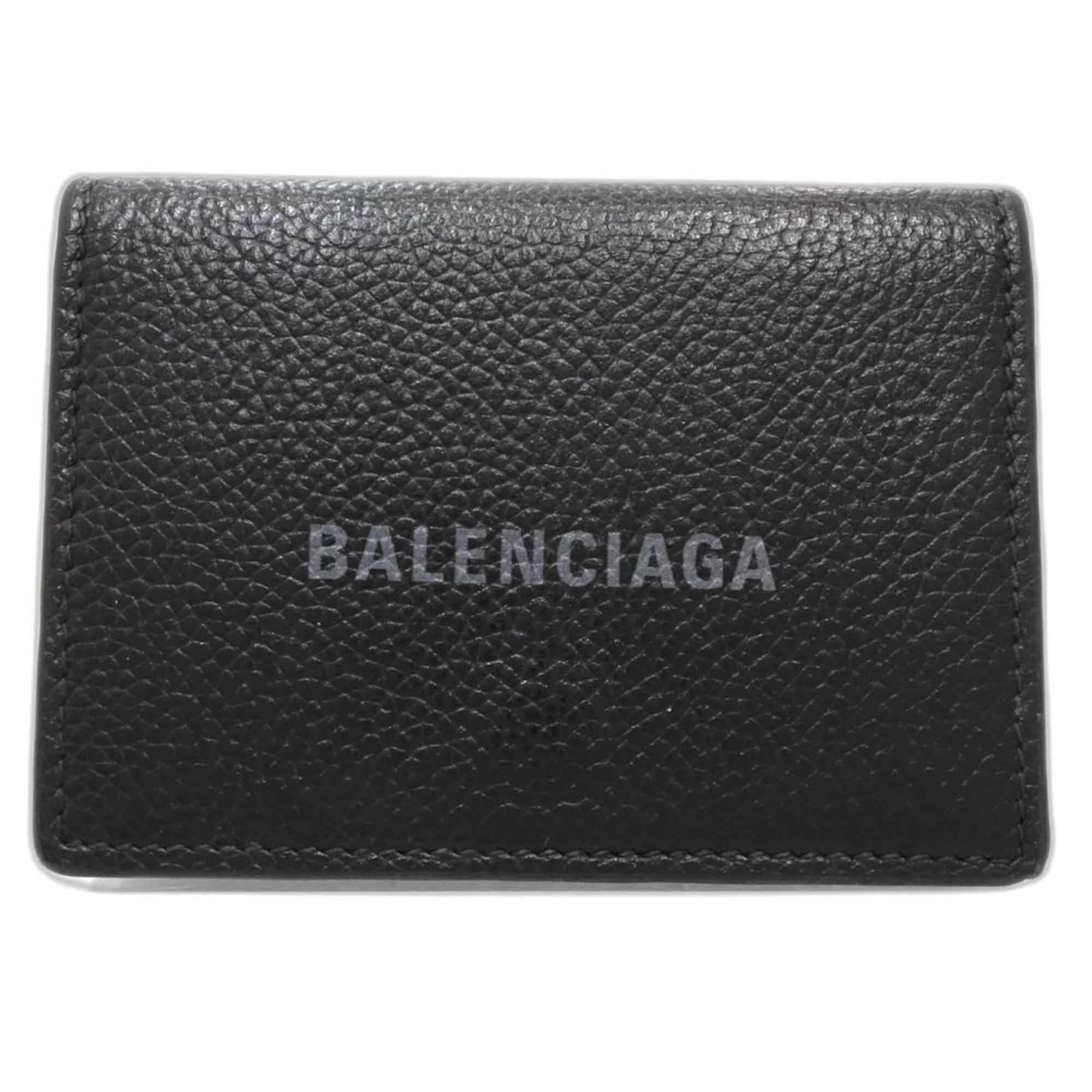 Pre-Owned BALENCIAGA Cash Mini Wallet, Black Calfskin, 954312, Women's ...