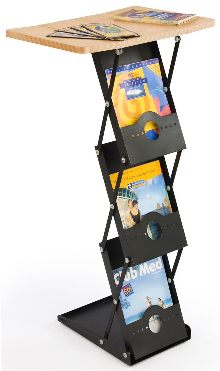 Portable Table with Folding Design Has (3) Built-in Literature Pockets ...