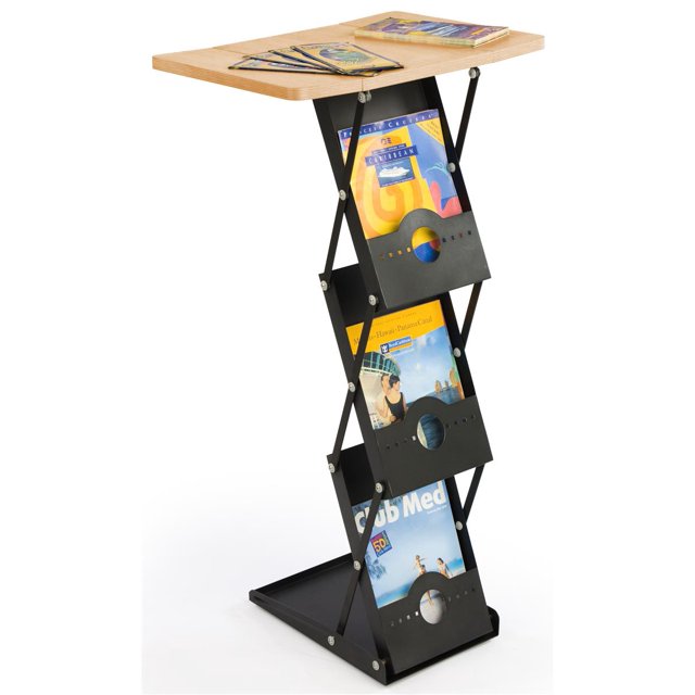 Portable Table with Folding Design Has (3) Built-in Literature Pockets ...