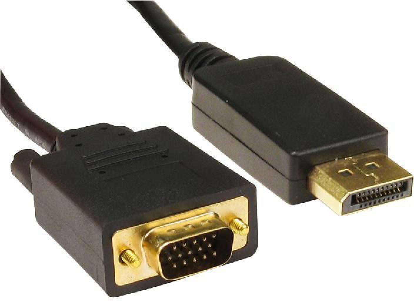 PRO SIGNAL - DisplayPort Male to VGA Male Lead, 2m Black - Walmart.com