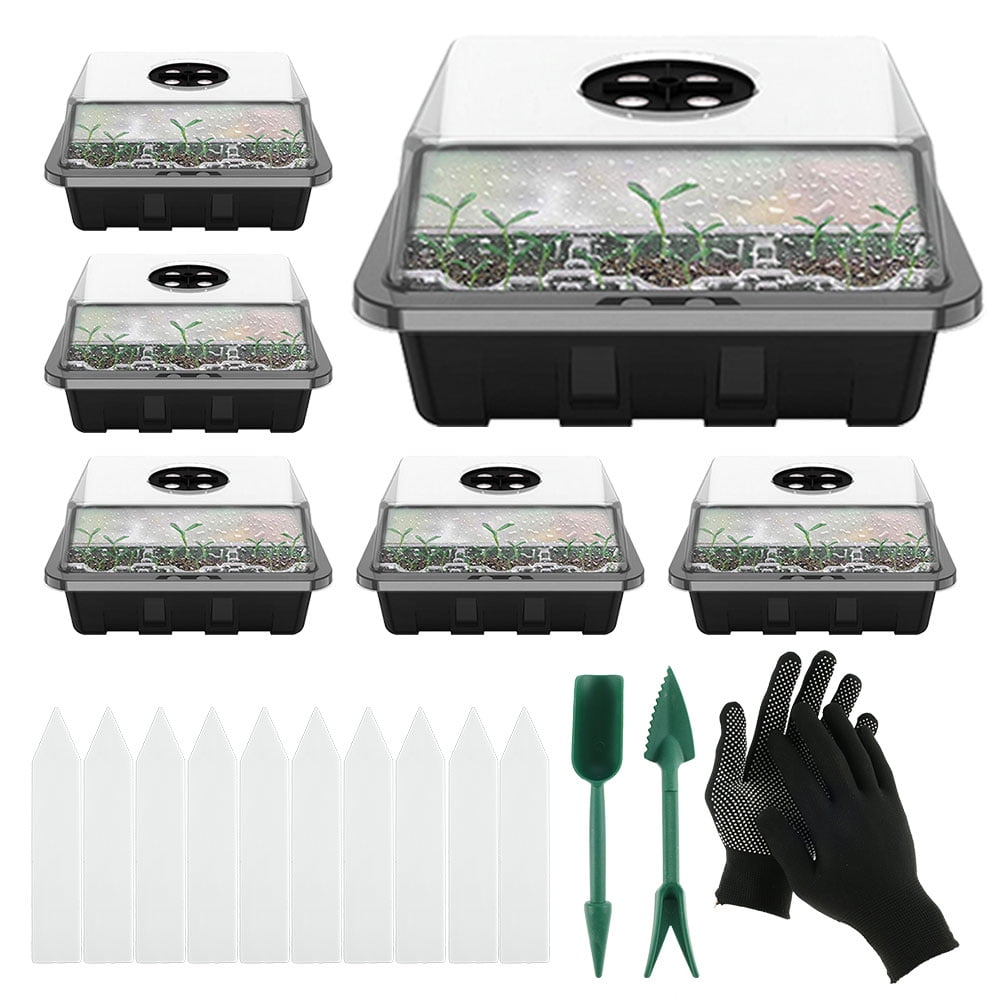 Fyeme 12 Cells Seedling Starter Tray Seed Germination Garden Flower ...