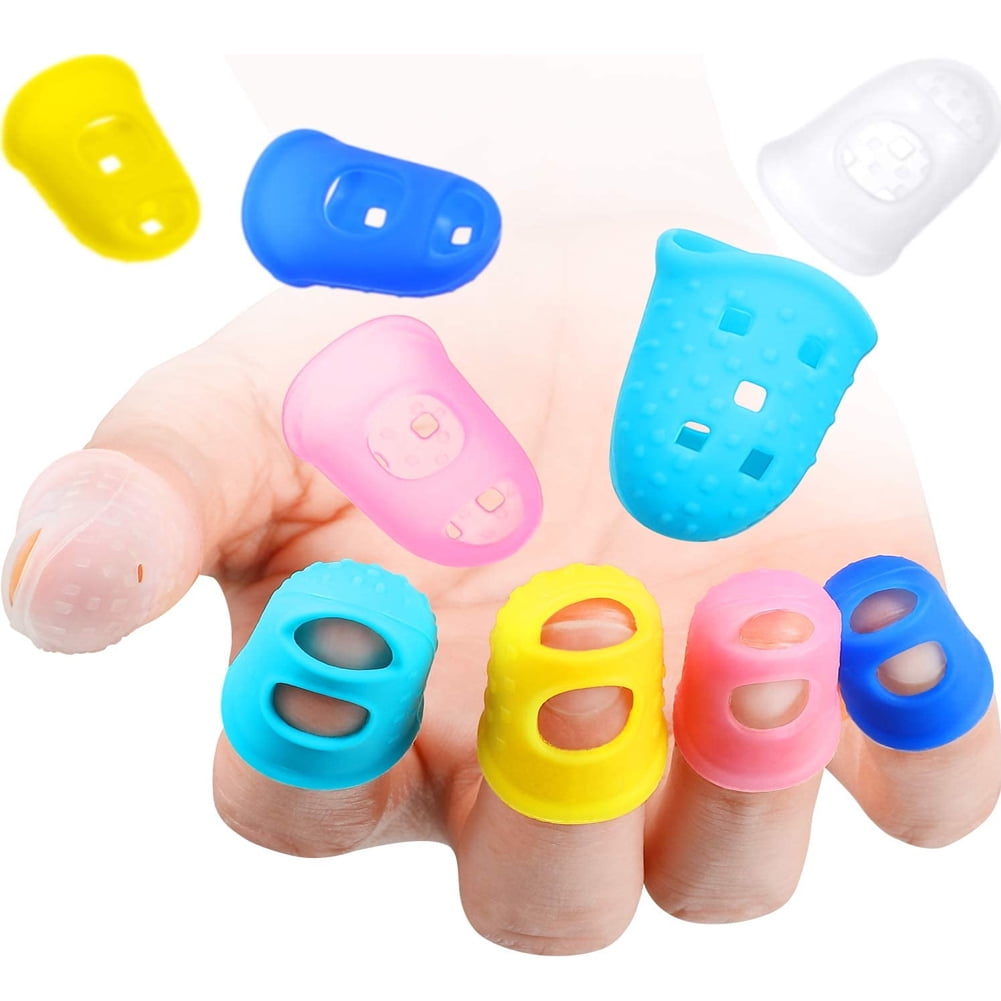 Yirtree 24 Pieces Rubber Finger Tips Guard Non-Slip Finger Pads Grips ...