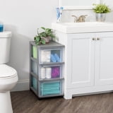 IRIS 3-Drawer Narrow Plastic Storage Drawer Cart, Gray, Set of 2 ...