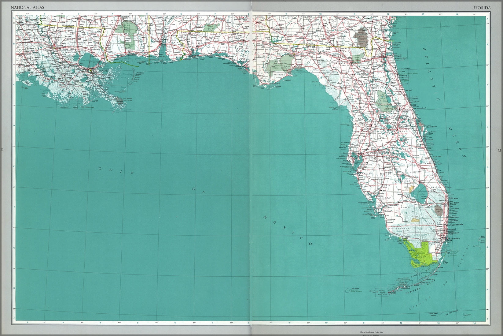 24"x36" Gallery Poster, map of Florida 1970 - Walmart.com