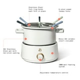 Beautiful 3 Qt Electric Fondue Set with Bonus 2 qt Ceramic Pot, White ...