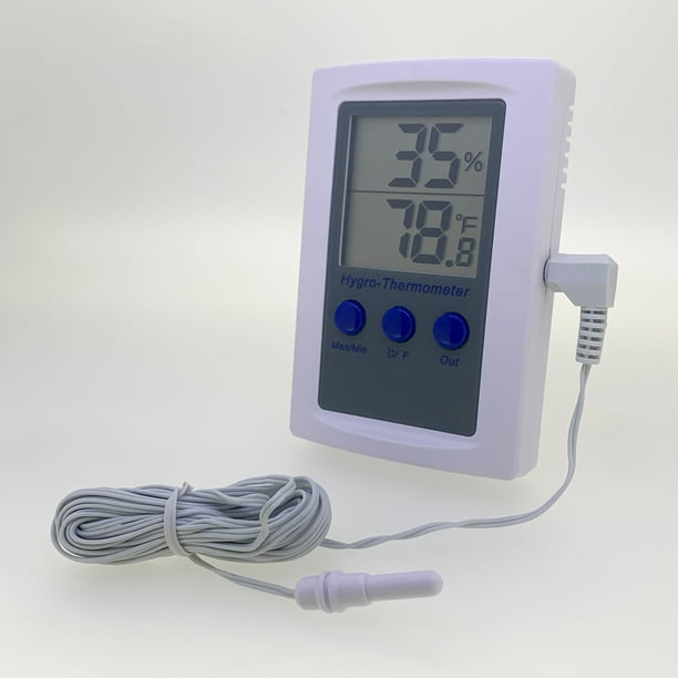 Digital Hygrometer w/ Dual Zone Remote Probe Thermometer - Walmart.com ...