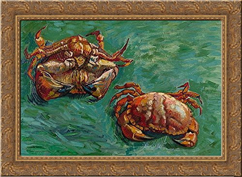 Two Crabs 24x18 Gold Ornate Wood Framed Canvas Art by Vincent van Gogh ...
