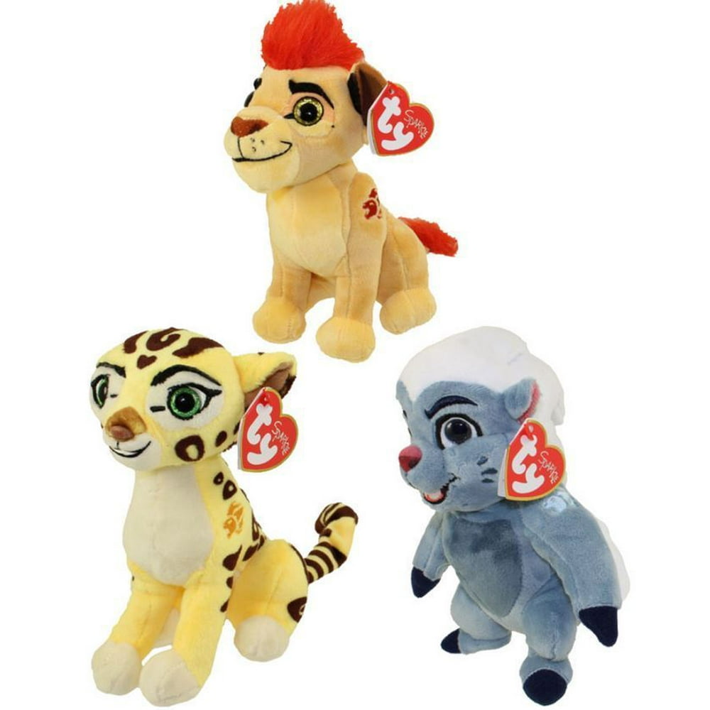 Ty Sparkle Disney Lion Guard Kion,Fuli & Bunga Beanie Babies Plush Toy ...