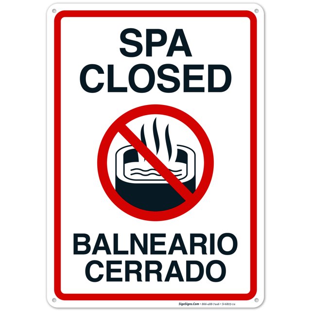 Spa Closed Sign, Pool Sign, - Walmart.com