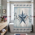 Blue Country Star Shower Curtain for Bathroom, Vintage Berries on Farm ...