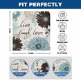 Brown Blue Flower Chair Back Covers Set of 8 Laugh Love Live Plant ...