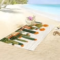 1 oversized cactus and succulent print beach towel - large soft bath ...