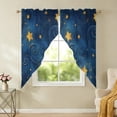 Blue Starry Sky Sheer Curtains Swag Valances for Windows Star Galaxy ...