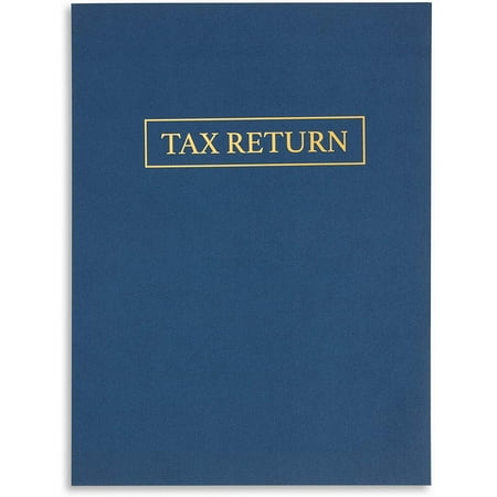 SHIJI65 25 Tax Return Folders, Dark Blue Two Pocket Folders with Gold ...