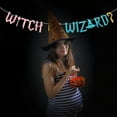 Witch or Wizard Glitter Banner, Halloween Gender Reveal Decorations He ...