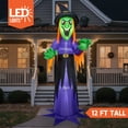 Joyfy 12 ft Halloween Inflatable Witch Decoration with Built-in LEDs ...