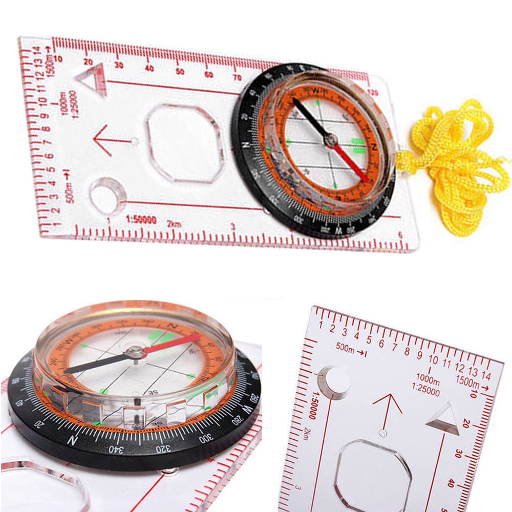 KINGBEST Magnifying Compass Ruler Scale Scout Hiking Camping Boating ...
