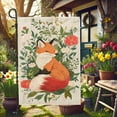 Autumn Fox Garden Flag, Double Sided Burlap Outdoor Yard Banner, Floral ...