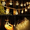 25ft Battery Operated 15 Hanging Bulb 100 LED String Lights, Vintage ...