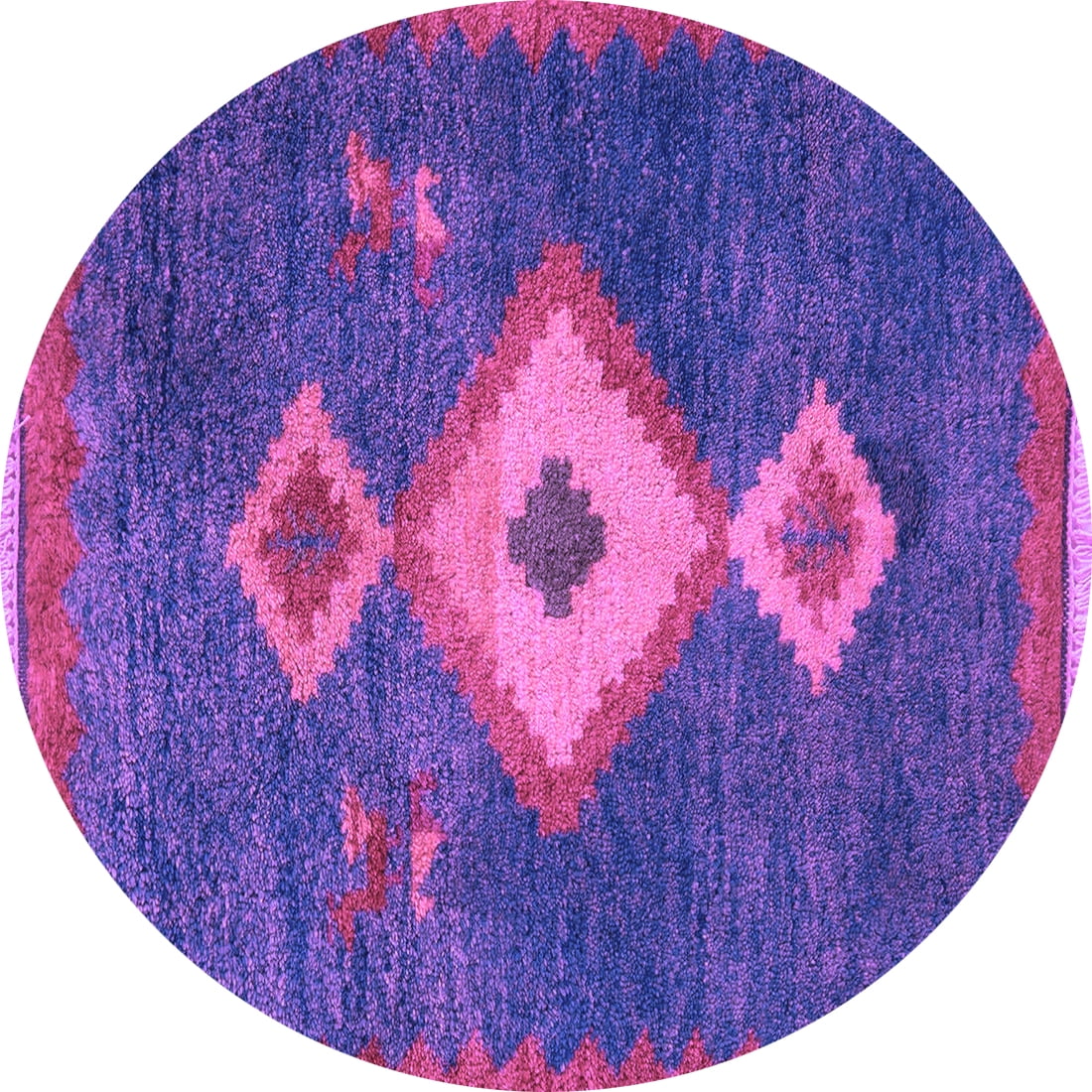 Ahgly Company Indoor Round Southwestern Purple Country Area Rugs, 5 ...