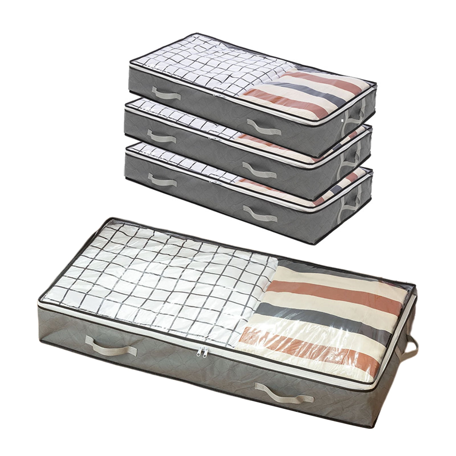 Storage Bags for Comforters and Blankets, 4 Pack Foldable Storage Bags ...