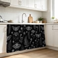 Butterfly Botanical Cabinet Curtains for Shelves, Black Summer Plants ...