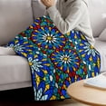 Blue Green Boho Flowers Blanket Soft Cozy Warm Throw Blanket for Couch ...