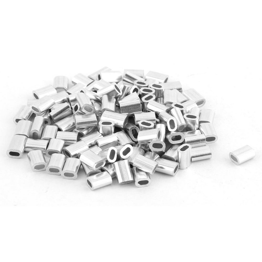 Aluminum Oval Ferrules Sleeves 5mm x 3mm for 1.2mm Dia Steel Wire Rope ...